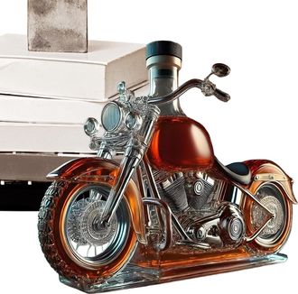 Generic Lik&ouml;r-Carafe - Motorradform, polierte Transparenz, k&uuml;nstlerische Getr&auml;nkebeh&auml;lter, zum Ausgie&szlig;en von Brandy-Rum mit einer stabilen Halterung f&uuml;r Theke