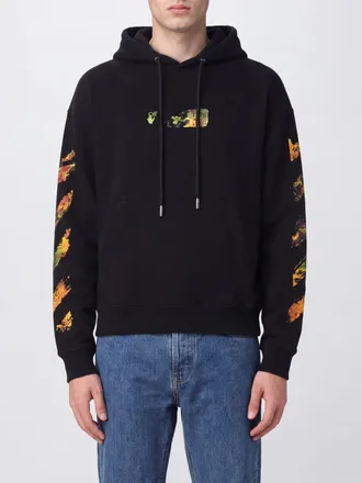 Off-white Baumwoll-Hoodie mit Arrow- und Diagonals-Logo