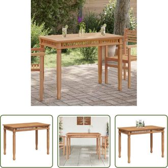 vidaXL Teakholz Tisch - Garten-Esstisch 120x65x80 cm Massivholz Teak