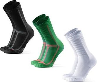 Danish Endurance Chaussettes Hautes de Running Longue Distance, Confort sans Frottement, Course et Trail, Homme Femme, Lot de 3 ou 5, Multicolore (1 Noir/Gris, 1 Vert,