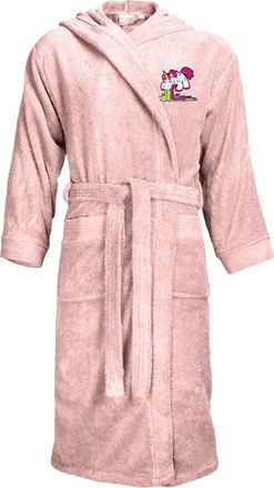 Spass Kostet Bademantel Frottee mit Kapuze Regenbogen Kotzendes Einhorn Größe S bis XXXL, Größe:L/XL, Farbe:rosa