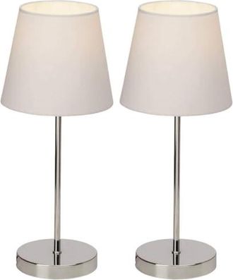 Brilliant Lampe Kasha Tischleuchte Touchschalter chrom/wei&szlig; | 1x D45, E14, geeignet f&uuml;r Tropfenlampen (nicht enthalten) | Mit An/Aus-Touchschalter (Packung mit 