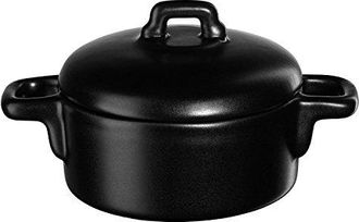 ASA 25575037 Kokotte, Keramik, schwarz, 16.5 x 12 x 8 cm