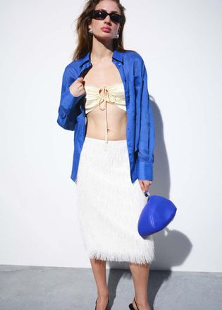 Mango 100% Ramie-Hemd mit Taschen blau - Damen - S - MANGO