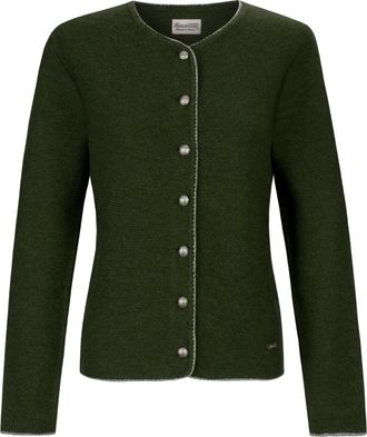 Stockerpoint Marissa Damen Trachtenstrickjacke, Moosgrün Grau, 34