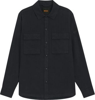 HUGO BOSS Oversized Leinenhemd - - Shirts - Herren - Blau - XL