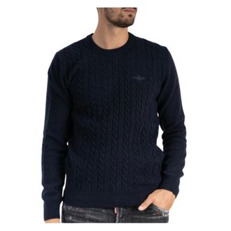 Aeronautica Gedrehter Rundhalspullover - - Sweatshirts & Hoodies - Herren - Blau - XL