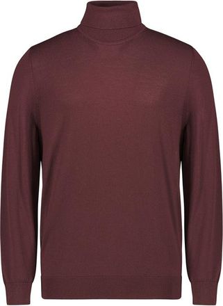 Olymp Herren Pullover rot Merinowolle unifarben