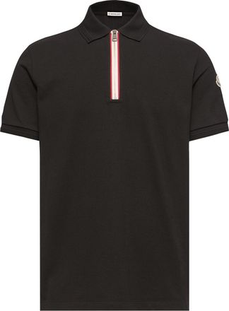 Moncler Moncler Polo En Coton &Agrave; Bords Tricolores, Homme, Noir, Taille: 3xl