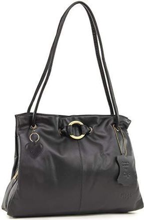 Gigi Sac Porté Èpaule Femme Cuir - Sac Cabas Moyen - Sac à Main Multipoches - 4323 - Noir