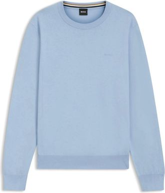 HUGO BOSS Leichter Pullover aus Baumwolle mit Label-Schriftzug in