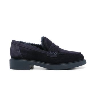 Gianvito Rossi Marineblaue Wildleder-Pennyloafer - - Shoes - Damen - Blau - 37 EU