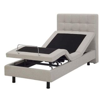 Beliani Bett verstellbar Stoff DUKE 80 x 200 cm Beige