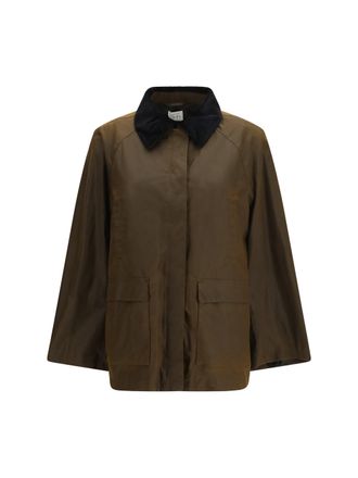 Toteme Womens Jacket With Velvet Collar - Brown Cotton
