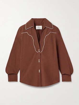 Johanna Ortiz Chemise En Popeline De Coton Hacia Puerto - Marron