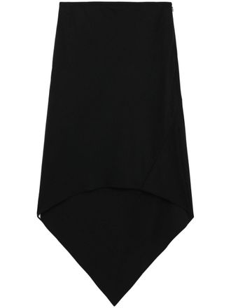 Helmut Lang jupe taille-haute &agrave; ourlet asym&eacute;trique - Noir
