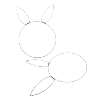 DOITOOL 2 St&uuml;ck Hasenkopf Metallkranz DIY Rahmen Glatte Oberfl&auml;che Osterhase Dekoration f&uuml;r T&uuml;rkranz Festlicher Hasenkopf Draht f&uuml;r Fr&uuml;hlingshafte Home Dekora