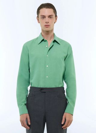 Fursac Chemise &agrave; col hirondelle en lin et coton - Taille XL - Homme