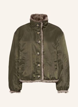 Veronica Beard Kunstfell-Jacke Varell Zum Wenden beige