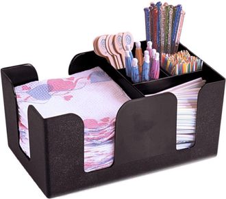American Metalcraft BAR6 Kunststoff-Bar-Organizer mit 6 F&auml;chern, 24,1 cm L x 14,6 cm B, Schwarz