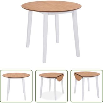 vidaXL Esszimmer - Esstisch Klappbar Rund MDF Wei&szlig;