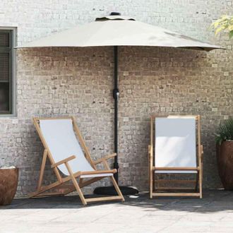vidaXL Vidaxl - Parasol de jardin demi Couleur sable 294 x 150 x 224 cm tissu