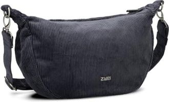 zwei sac à épaule bandoulière Mademoiselle.M M70 Half-Moon Bag Cord - Polar bleu marine