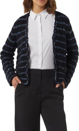 Comma Strickjacke aus Effektgarn mit Fransen