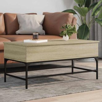 vidaXL Couchtisch Sonoma-Eiche 100x50x45 cm Holzwerkstoff und Metall vidaXL