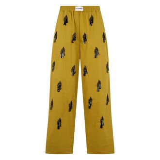Des_Phemmes DES Phemmes, Femme, Pantalons, Jaune, Taille: 40 FR Beaded Pantalons