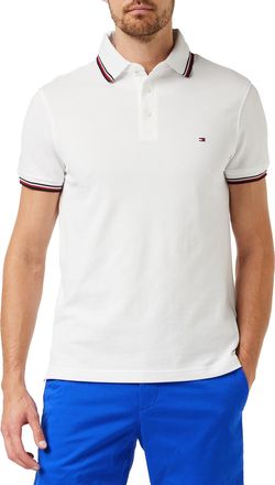 Tommy Hilfiger Herren Poloshirt Kurzarm 1985 Rwb Tipped Slim Polo Slim Fit, Weiß (White), XXXL