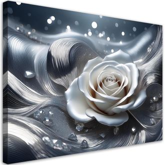 Artgeist Quadro Su Tela, Fiore Astratto Di Rosa 3d - 100x70