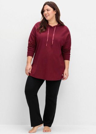 Sheego T-Shirt Kapuzensweatshirt Langarm mit &uuml;berschnittenen Schultern