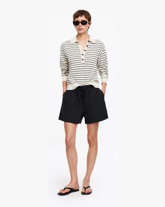 Arket Popeline-Shorts Mit Kordelzug -Schwarz