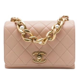 Chanel Sac bandouli&egrave;re matelass&eacute; doccasion - Femme - Pre-owned - Beige - Taille: ONE Size
