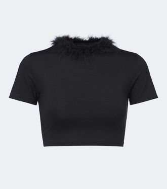 Gucci Top court &agrave; plumes