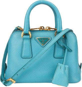 Prada Crossbody Bags - Prada Blue Saffiano Leather Mini Promenade Handbag - Gr. unisize - in Blau - für Damen