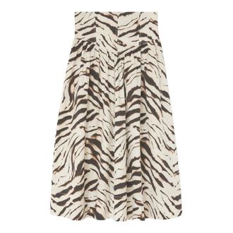 Ganni Rock im Zebra-Baumwoll-Look - - Skirts - Damen - Mehrfarbig - XL