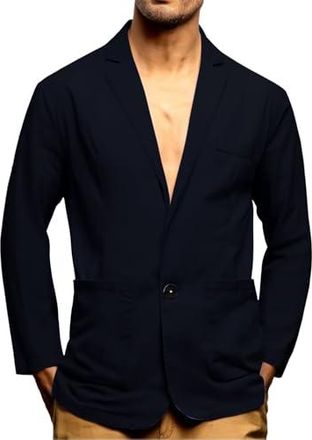 Generic Chemise d&eacute;t&eacute; blanche en lin pour homme - T-shirt &agrave; manches longues - Col en V - Manches longues - Chemise blanche - Chemise de plage en coton pour hom