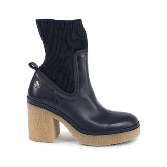 Tommy Hilfiger Femme, Chaussures, Bleu, Taille: 38 EU Bottines en cuir
