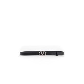 Valentino Garavani Crystal V Logo Leather Belt