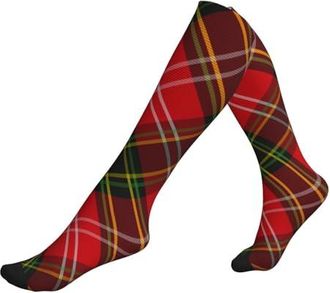 Generic Chaussettes De Contention Tartan Rouge &Agrave; Carreaux Verts Chaussette De Football Femme Respirantes Chaussettes Pour Cyclisme, Pour Trekking, Gym, 50cm