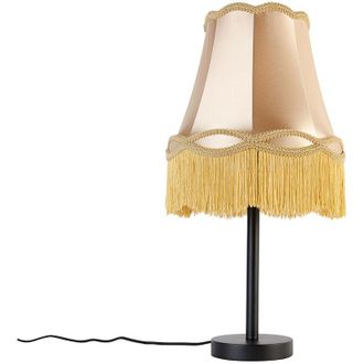 QAZQA Simplo - Lampe de table avec Abat-Jour - 1 lumi&egrave;re - &oslash; 30 cm - Dor&eacute;/Laiton - Classique/Antique - &eacute;clairage int&eacute;rieur - Salon i Chambre i Cuisine i