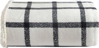 Eddie Bauer Überwurfdecke, wendbare Sherpa-Fleece-Bettwäsche, Heimdekoration für alle Jahreszeiten (Bunkhouse Plaid Beige, Überwurf)