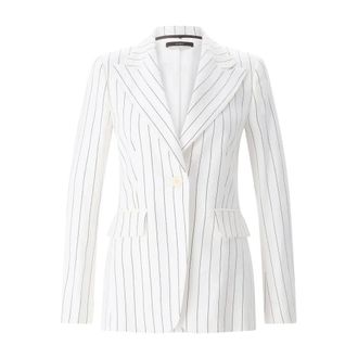 Windsor Femme, Vestes, Blanc, Taille: 38 FR Blazer en Lin Stretch