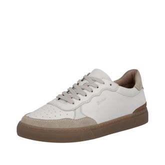 Rieker Sneaker RIEKER, Herren, Gr. 45, beige (wei&szlig;), Glattleder, Schuhe Sneaker, Basket-Sneaker, Halbschuh, Schn&uuml;rschuh mit Perforation