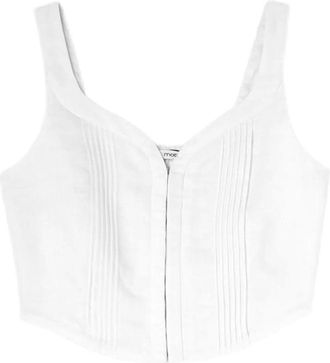 Motivi Femme, Tops, Blanc, Taille: 44 FR Top bustier en m&eacute;lange lin lyocell