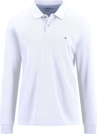 Fynch-Hatton Langarm-Poloshirt aus Baumwolle White/L