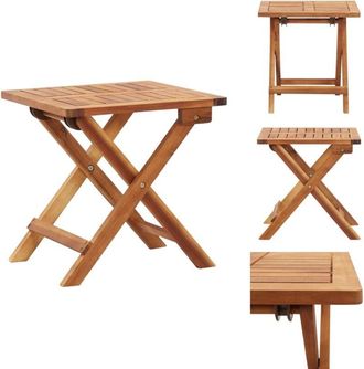 vidaXL Garten-Couchtisch Klappbar 40x40x40 cm Massivholz Akazie - Gartentisch - Holztisch - Akzienttisch - Outdoor Möbel - Balkonmöbel