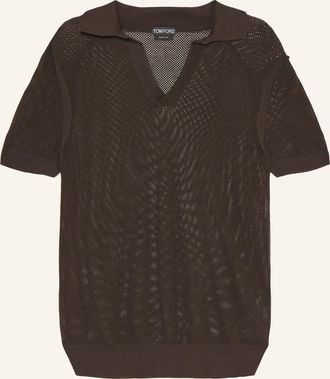 Tom Ford Strick-Poloshirt Mit Seide braun